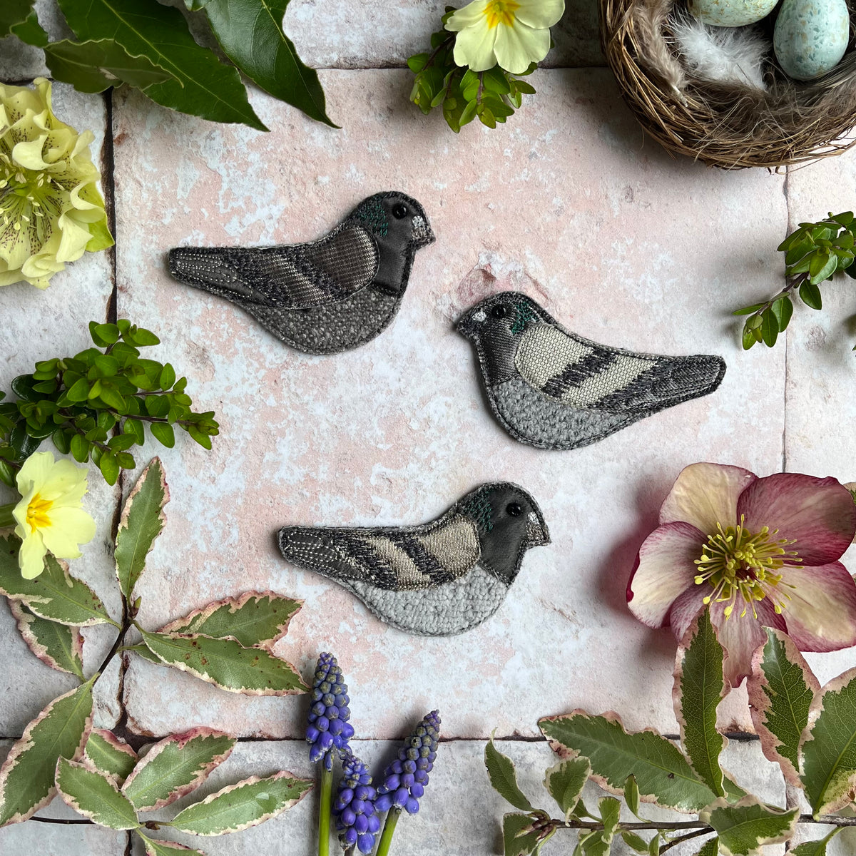 Fabric Pigeon brooch – fatpoppycat